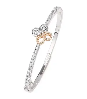 BOODLES Platinum, Rose Gold And Diamond Be Bangle - Silver