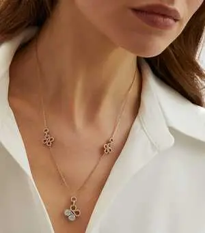 BOODLES Rose Gold, Platinum And Diamond Be Necklace - Silver