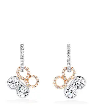 BOODLES Platinum And Diamond Earrings - Rose Gold