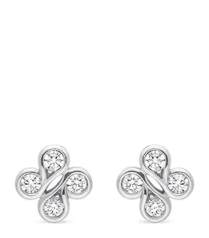 BOODLES Gold And Diamond Be Stud Earrings - White