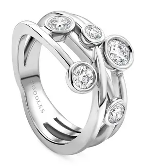 BOODLES Platinum Raindance Ring With Diamonds - Silver