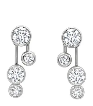 BOODLES Platinum And Diamond Raindance Drop Earrings - Silver