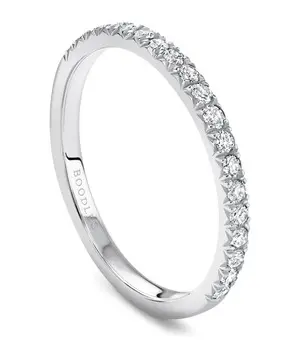 BOODLES Platinum And Diamond Vintage Wedding Band - Silver