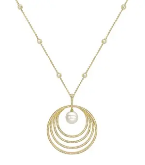 BOODLES Yellow Diamond And Pearl Roulette Pendant Necklace - Gold