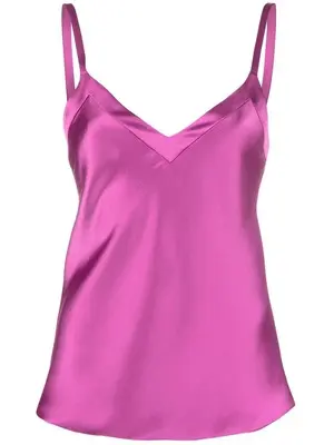 BLANCA VITA V-neck Satin Top