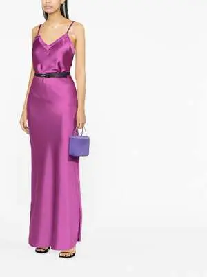 BLANCA VITA V-neck Satin Top