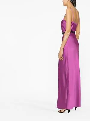 BLANCA VITA V-neck Satin Top