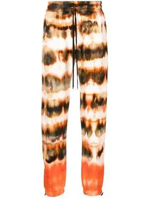 Amiri Tie-dye Print Cotton Track Pants - Brown