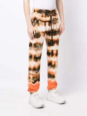 Amiri Tie-dye Print Cotton Track Pants - Brown