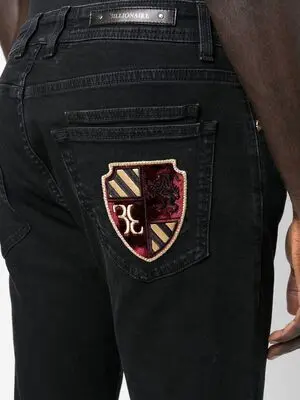 BILLIONAIRE Logo-patch Denim Jeans - Black