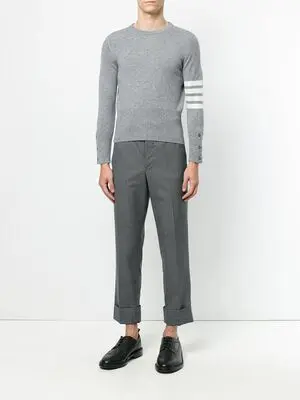 Thom Browne 4-bar Short Cashmere Pullover - Grey
