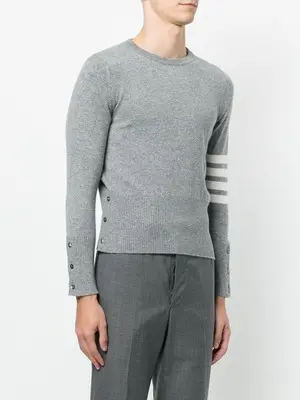 Thom Browne 4-bar Short Cashmere Pullover - Grey