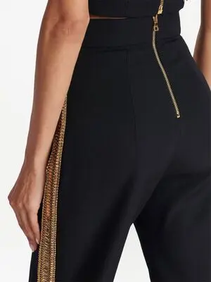 Balmain Sequin-embellished Wide-leg Trousers
