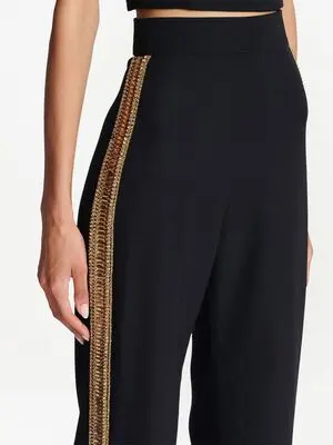 Balmain Sequin-embellished Wide-leg Trousers