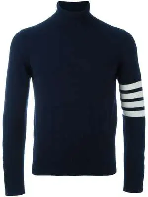 Thom Browne 4-bar Stripe Cashmere Turtleneck