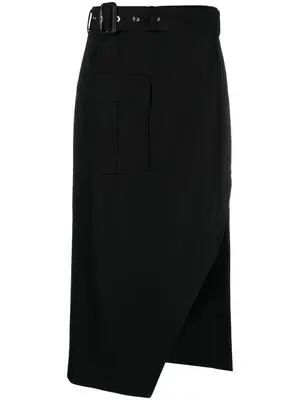 Alexander McQueen Belted High-waist Midi Skirt