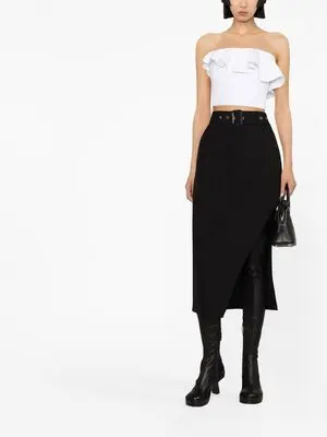 Alexander McQueen Belted High-waist Midi Skirt
