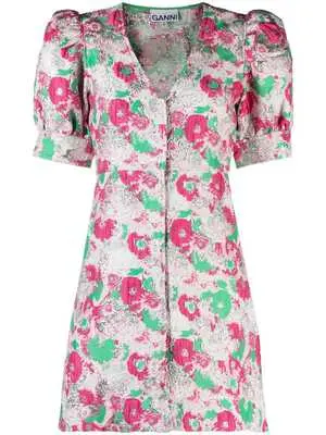 GANNI Floral-print Mini Dress