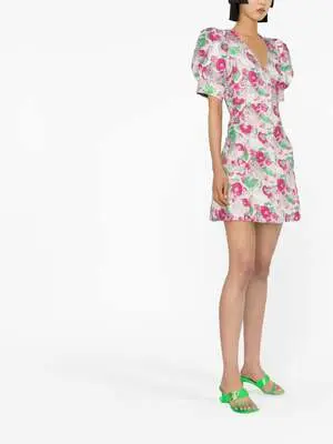 GANNI Floral-print Mini Dress
