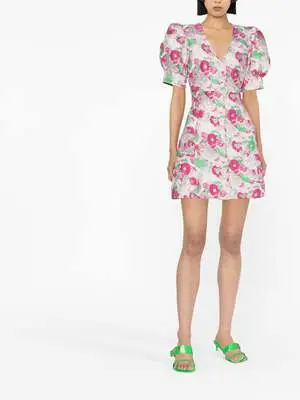GANNI Floral-print Mini Dress