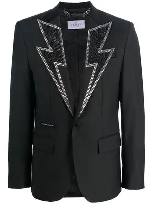 Philipp Plein Crystal-embellished Single-breasted Blazer