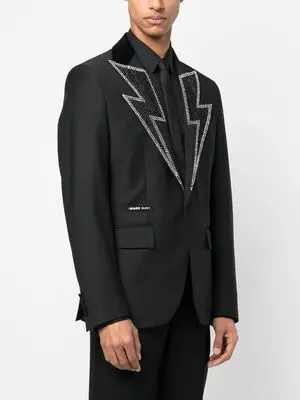 Philipp Plein Crystal-embellished Single-breasted Blazer