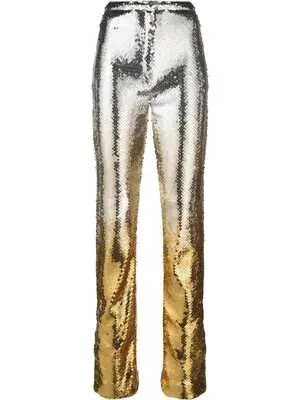 Rabanne Sequin-embellished Slim-fit Trousers - Gold