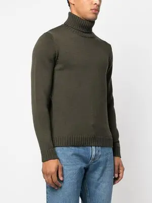 ZANONE Roll-neck Wool Sweater - Green