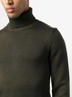 ZANONE Roll-neck Wool Sweater - Green