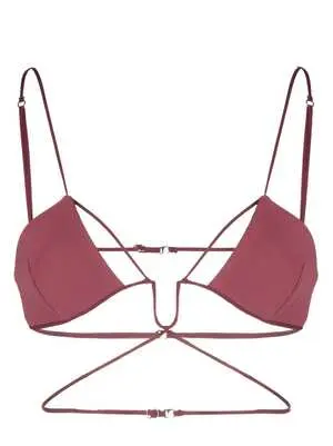 NENSI DOJAKA Cut-out Triangle Bra - Red