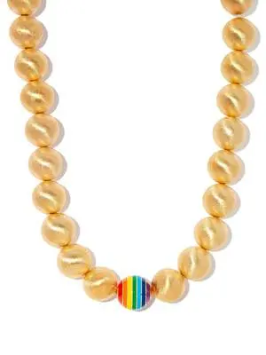Lauren Rubinski 14kt Yellow Enamel Necklace - Gold