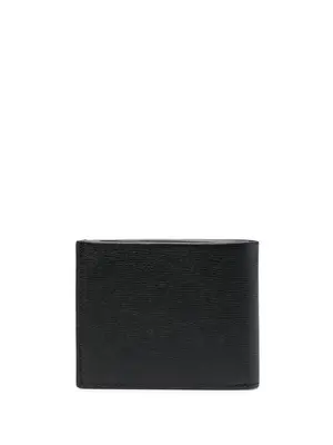 Calvin Klein Logo Stamp Bi-fold Leather Wallet - Black