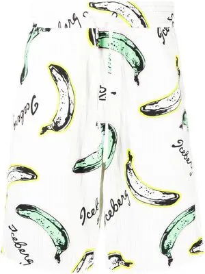 Iceberg Banana-print Bermuda Shorts - White