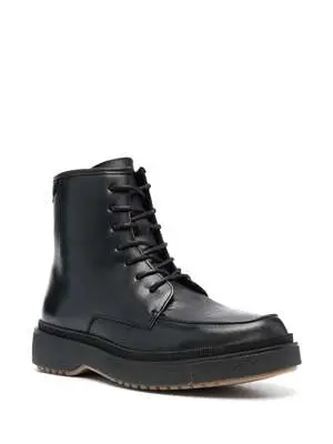 Tommy Hilfiger Lace-up Leather Ankle Boots - Black