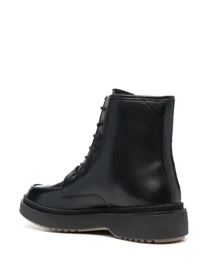 Tommy Hilfiger Lace-up Leather Ankle Boots - Black