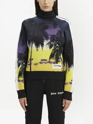 Palm Angels Sunset-print Roll-neck Jumper
