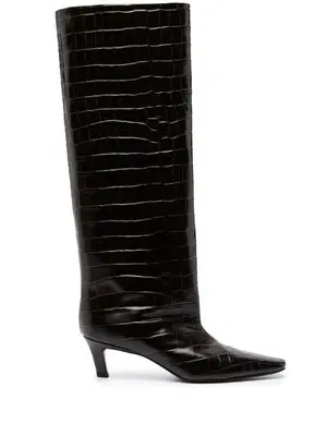 TOTEME Crocodile-embossed Knee-high Boots - Brown