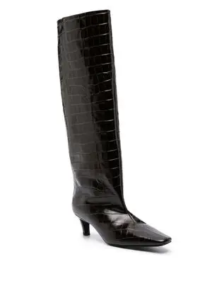 TOTEME Crocodile-embossed Knee-high Boots - Brown