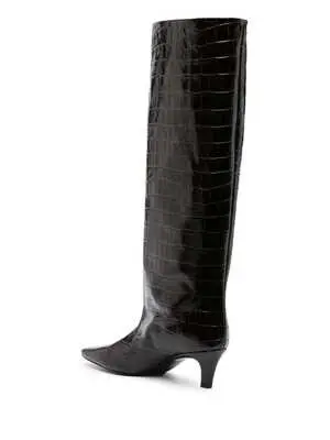TOTEME Crocodile-embossed Knee-high Boots - Brown
