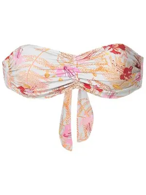 CLUBE BOSSA Floral-print Bandeau Bikini Top - Pink