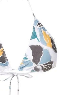 CLUBE BOSSA Ava Leaf-print Bikini Top - Blue