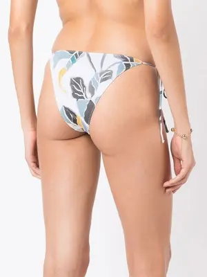 CLUBE BOSSA Leaf-print Bikini Bottom - Blue