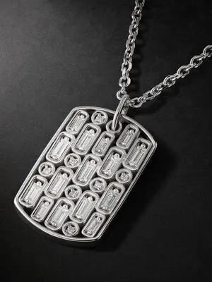 SUZANNE KALAN 18-karat White Gold Diamond Pendant Necklace