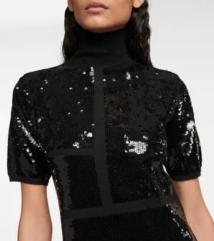 JOSEPH Sequined Wool-blend Minidress