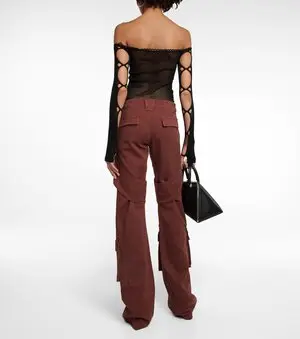 Blumarine Cotton Canvas Cargo Pants - Red