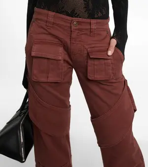 Blumarine Cotton Canvas Cargo Pants - Red