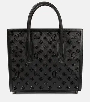 CHRISTIAN LOUBOUTIN Paloma Medium Leather Tote - Black