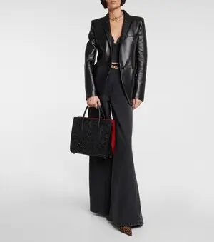 CHRISTIAN LOUBOUTIN Paloma Medium Leather Tote - Black