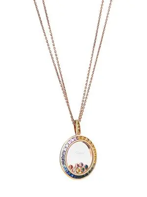 Chopard Happy Diamonds Rainbow 18k Rose Gold, Sapphire, & Diamond Pendant Necklace - Pink Gold