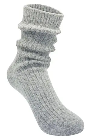 HIGH HEEL JUNGLE Cashmere Blend Crew Socks - Grey